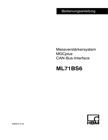 HBM MGCplus ML71BS6 Bedienungsanleitung | Manualzz