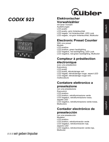 Kübler CODIX 923 Manual De Instrucciones | Manualzz