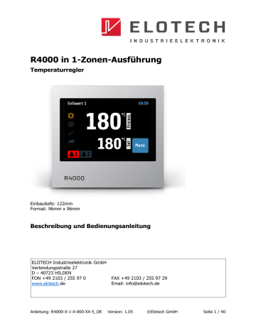 Elotech R4000 Beschreibung Und Bedienungsanleitung | Manualzz