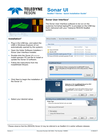 Teledyne Sonar UI SeaBat T Series Quick Installation Manual | Manualzz