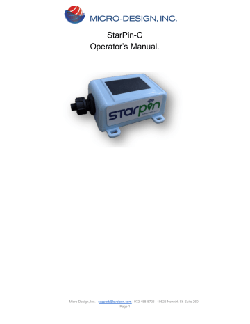 MICRO-DESIGN StarPin-C Operator's Manual | Manualzz