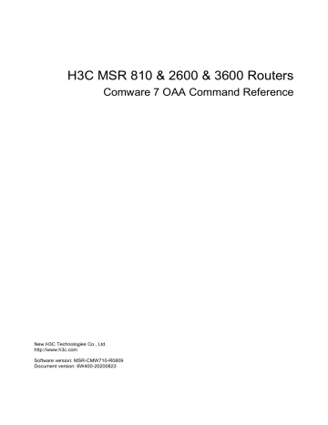 H3C MSR 2600, MSR 3600, MSR810 Command Reference Manual | Manualzz
