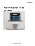 Kaye Validator AVS User Manual - Download & Read Online | Manualzz