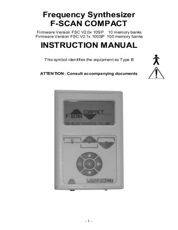 TB-Electronics F-SCAN COMPACT Instruction Manual | Manualzz