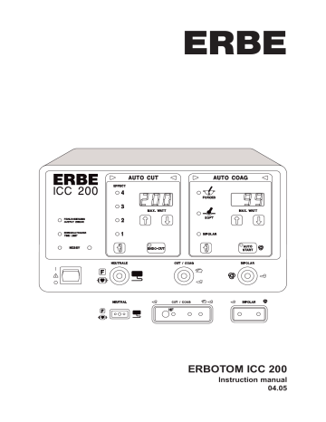 Erbe 10128-305 Instruction Manual - ENDO CUT & Argon Coagulation | Manualzz