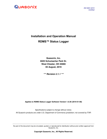 Quasonix RDMS Status Logger Manual | Manualzz