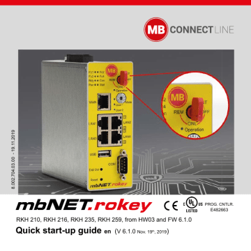 MB Connect Line mbNET.rokey RKH 259 Quick Start Manual | Manualzz