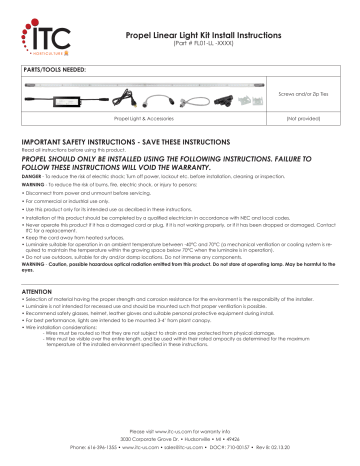 ITC Propel FL01-LL Series Install Instructions | Manualzz
