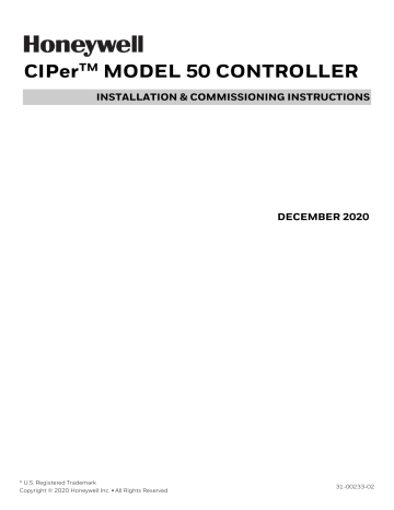 Honeywell CIPer 50 Installation & Commissioning Instructions | Manualzz