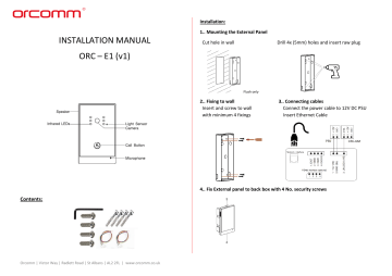 Orcomm ORC–E1 Installation Manual | Manualzz