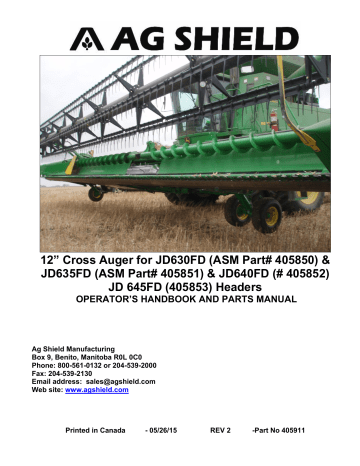 AG SHIELD JD630FD Operator’s Handbook And Parts Manual | Manualzz