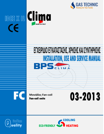 BPS CLIMA FC Installation Use And Service Manual | Manualzz