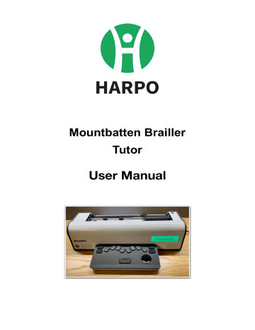 Harpo Mountbatten Brailler Tutor User Manual | Manualzz