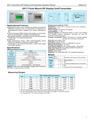 TEREN DP17 Operation Manual | Manualzz