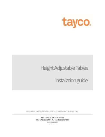 tayco Height Adjustable Tables Installation Manual | Manualzz
