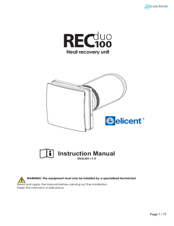 SolutionAir REC-Duo 100 PLUS RC Instruction Manual | Manualzz