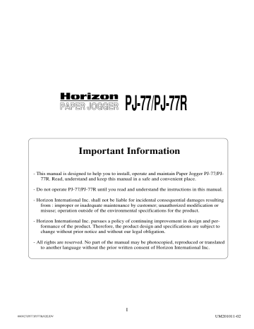 Horizon Fitness PJ-77R Manual | Manualzz