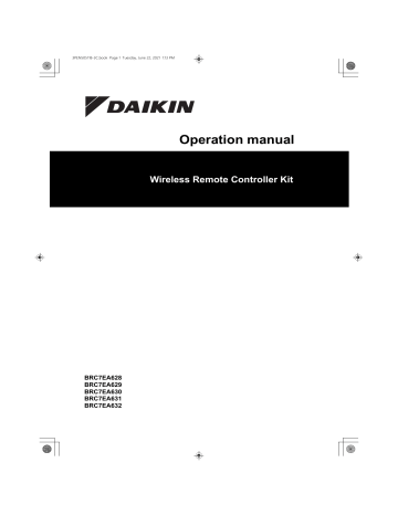 Daikin BRC7EA630 Wireless Remote Control Manual | Manualzz