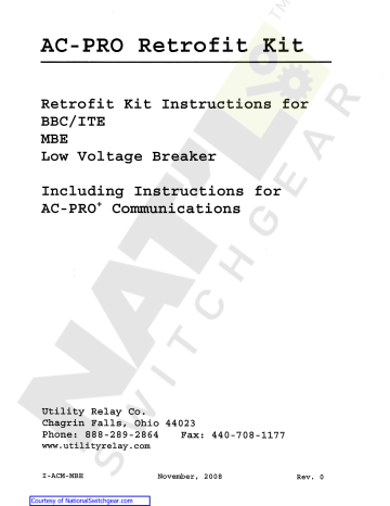 Utility Relay Company AC-PRO Instructions Manual | Manualzz