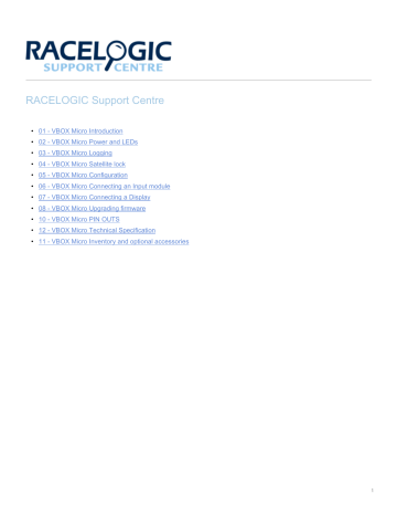 Racelogic VBOX Micro Manual - Download & Read Online | Manualzz