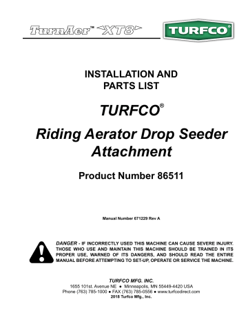TURFCO TurnAer XT8 Installation Manual | Manualzz