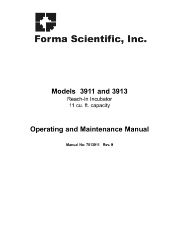 Forma Scientific 3940 Operating And Maintenance Manual | Manualzz