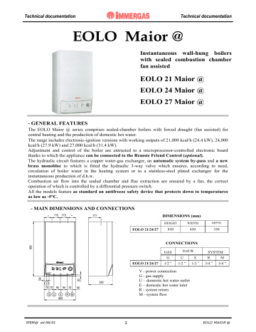 Immergas EOLO 21 Maior Technical Documentation Manual | Manualzz