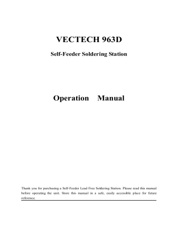 Vectech 963D Operation Manual - Download PDF | Manualzz