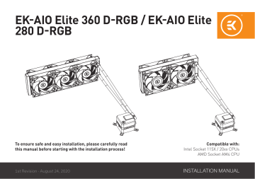 ekwb EK-AIO Elite Aurum 360 D-RGB Installation Manual | Manualzz