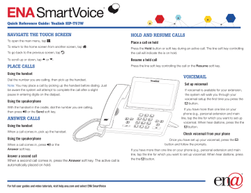 Yealink SIP-T57W Quick Reference Manual - Online & Download | Manualzz