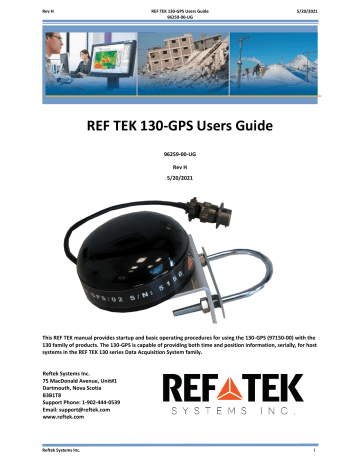Reftek REF TEK 130-GPS User Manual | Manualzz