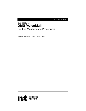 DMS-100 Series Maintenance Procedure | Manualzz