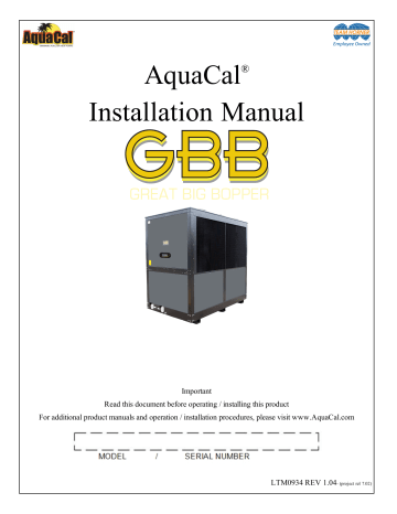AquaCal BB500 Great Big Bopper® Installation Manual | Manualzz