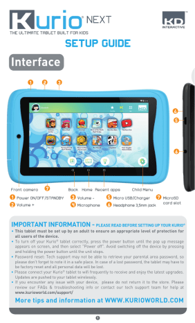 Kurio NEXT Setup Manual | Manualzz