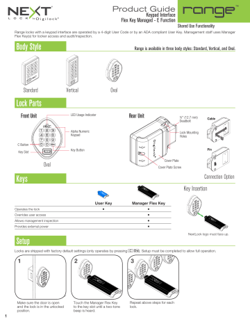 Digilock Next Lock Range Standard Product Manual | Manualzz