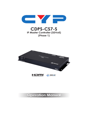 CYP CDPS-CS7-S Operation Manual | Manualzz