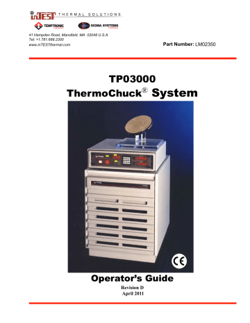 inTest Temptronic ThermoChuck TP03015A Operator's Manual | Manualzz