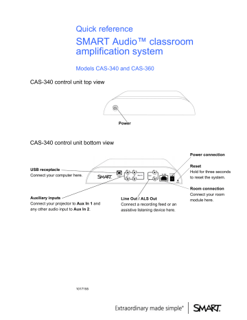 SMART Audio CAS-360 Quick Reference | Manualzz