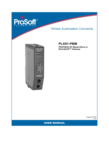 ProSoft Technology PLX51-PBM User Manual | Manualzz