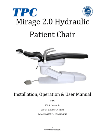 TPC Mirage 2.0 Hydraulic Installation Operation User Manual | Manualzz
