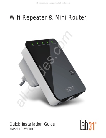 Lab31 LB-WFR01B Manual de usuario - Guía rápida | Manualzz