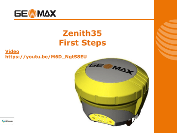 GeoMax Zenith35 Pro Series First Steps | Manualzz