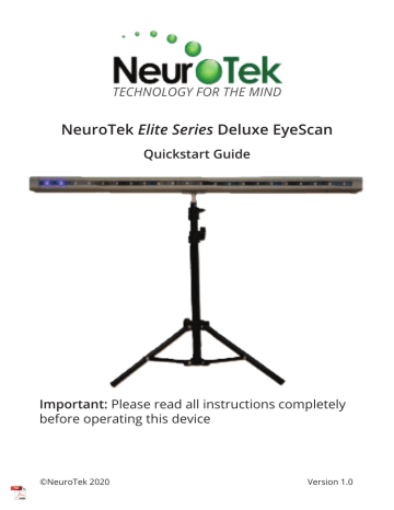 NeuroTek Elite Deluxe EyeScan Series Quick Start Guide | Manualzz