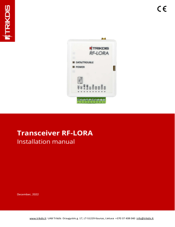 Trikdis RF-LORA Installation Manual | Manualzz