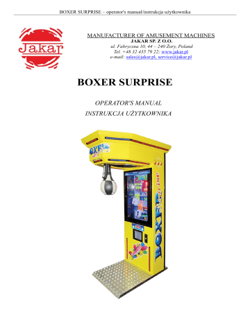 jakar BOXER SURPRISE Operator's Manual | Manualzz