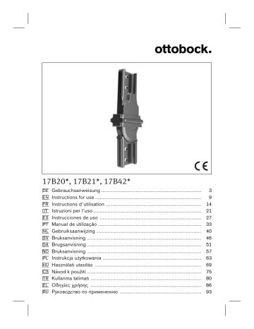 Otto Bock 17B20 Series Instructions for use - Orthotic Knee Joint Manual | Manualzz