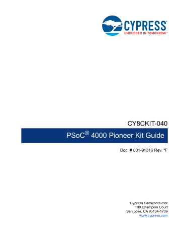 Cypress CY8CKIT-040 PSoC 4000 Pioneer Kit Manual | Manualzz