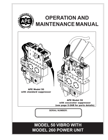 APE 260, 50 Vibro Operation And Maintenance Manual | Manualzz