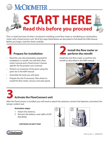McCrometer FlowConnect Manual | Manualzz