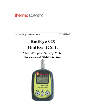 Thermo Scientific RadEye GX Operating Instructions Manual | Manualzz